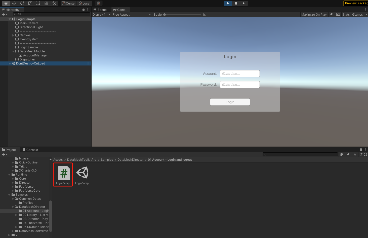 登录FactVerse SDK | DataMesh